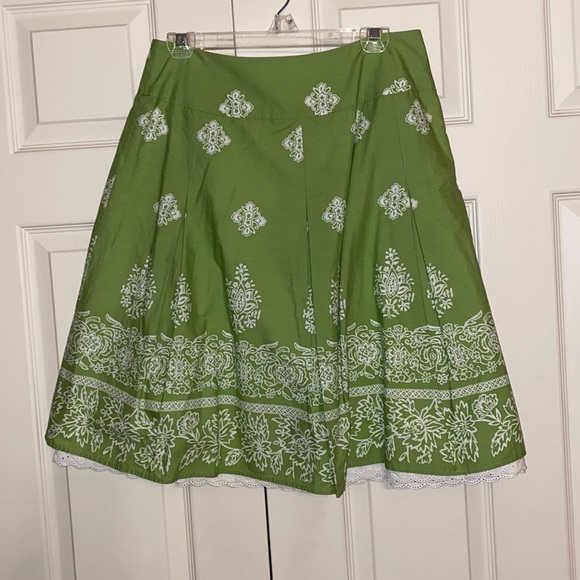 Talbots | Skirts | Deadstock Vintage Talbots Green Cotton Pleated Skirt ...
